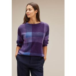 Street One ruiten trui lupine lilac 320568 35181