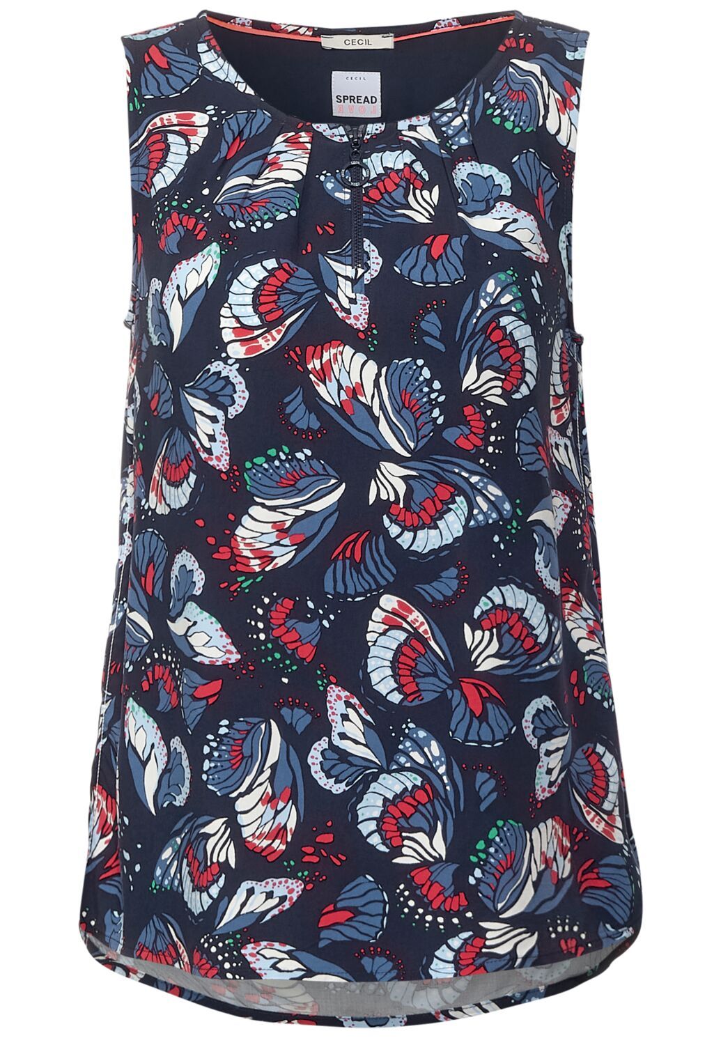 Cecil vlinderprint top deep blue 343369 30128